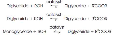 Conversion of triglycerides to diglycerides Conversion of diglycerides ...